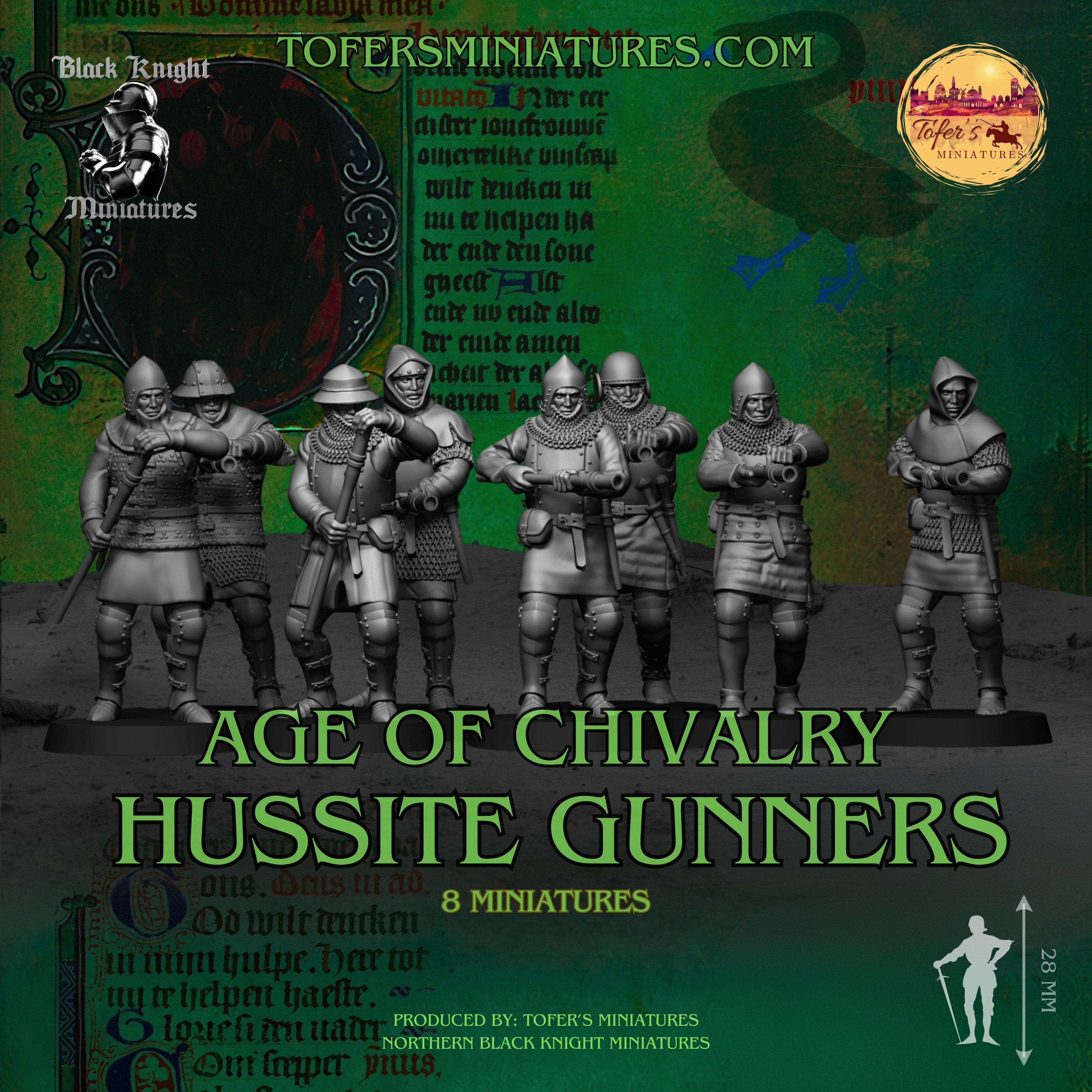 Age of Chivalry - Hussite Gunners - Set of 8. 28 mm Miniatures. – Tofer ...
